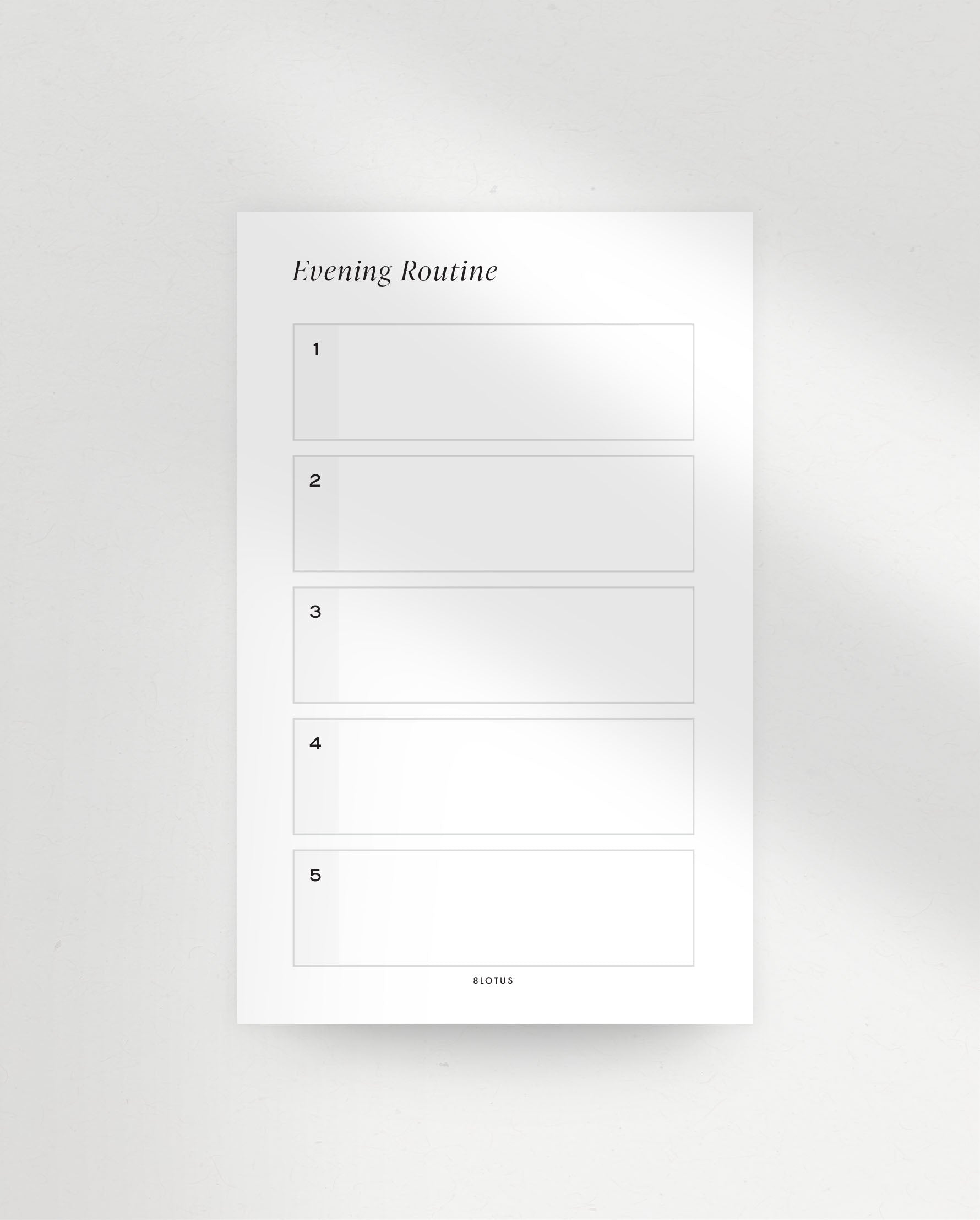 Evening Routine Vertical Planner Card Printable - 8Lotus
