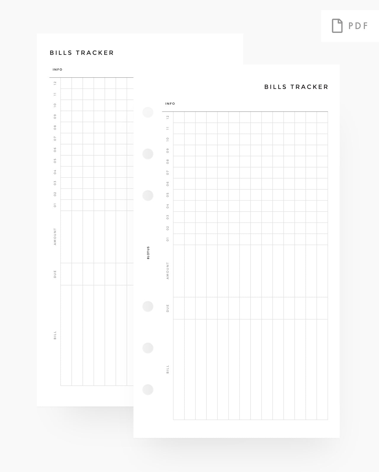 Printable Bills Tracker Planner Insert - 8Lotus