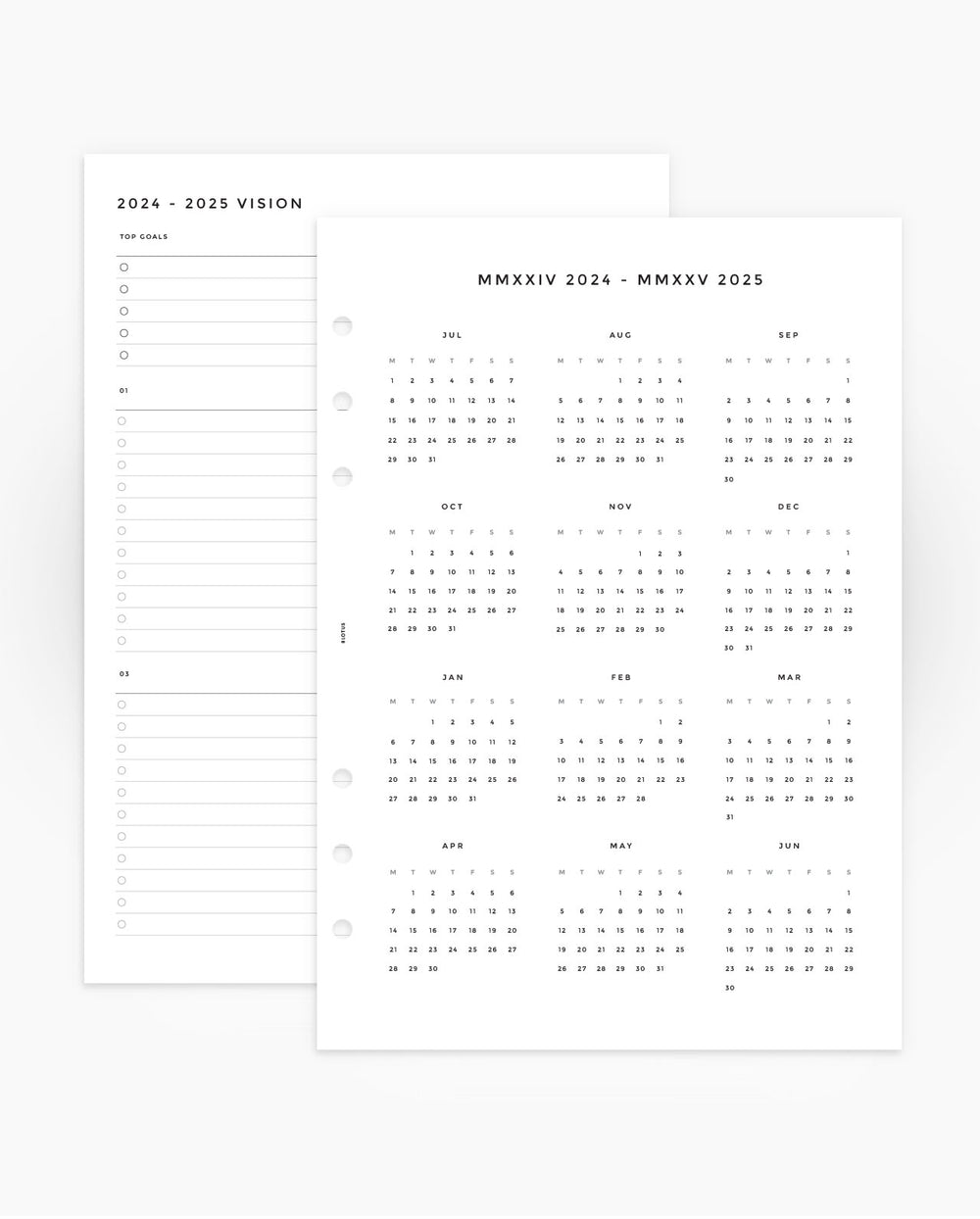2024 - 2025 Dated Planner Inserts & Refills