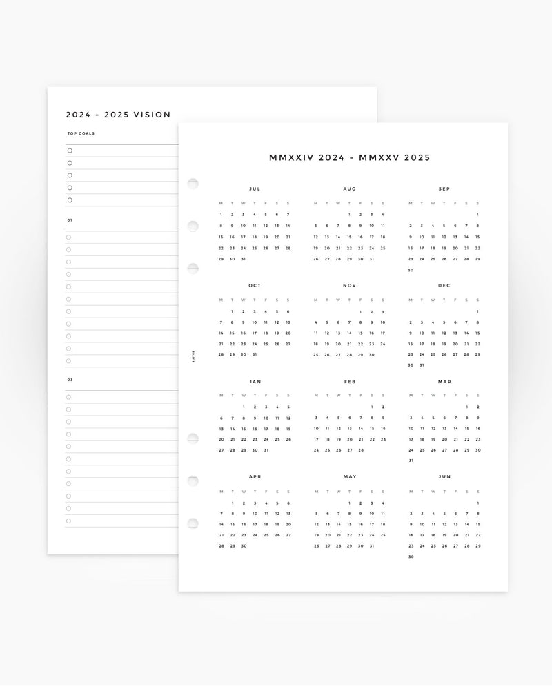2024 - 2025 Dated Planner Inserts & Refills