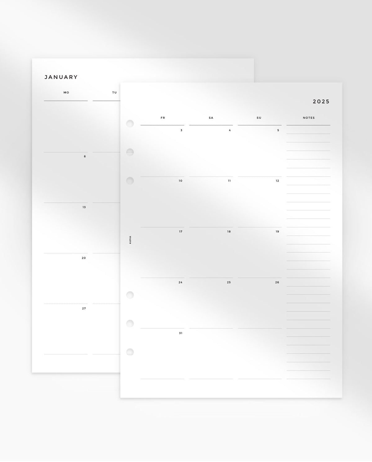 MN016 - 2025 Monthly Calendar & Planner - Printable PDF