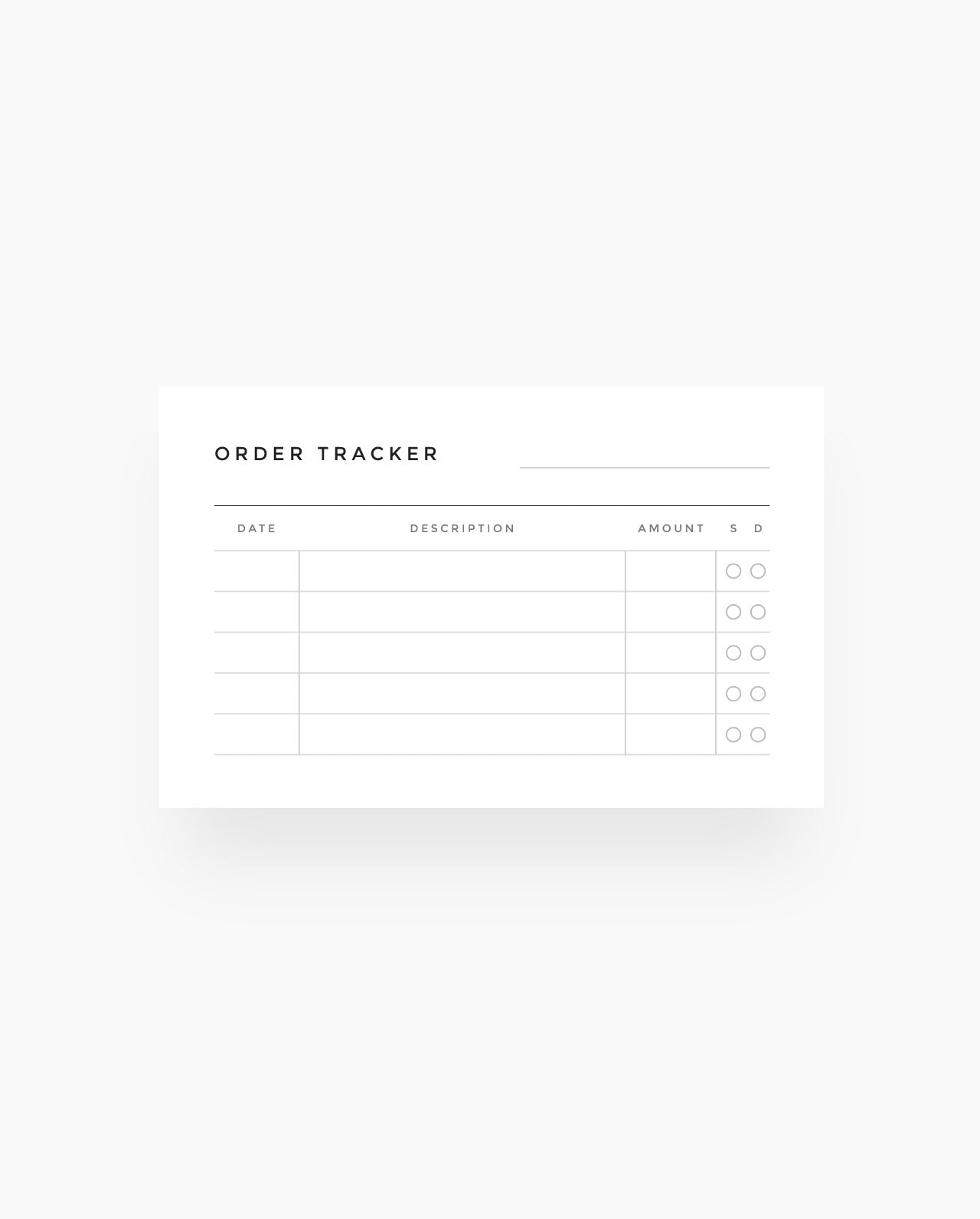 WC011 - Order Tracker - Wallet Cards