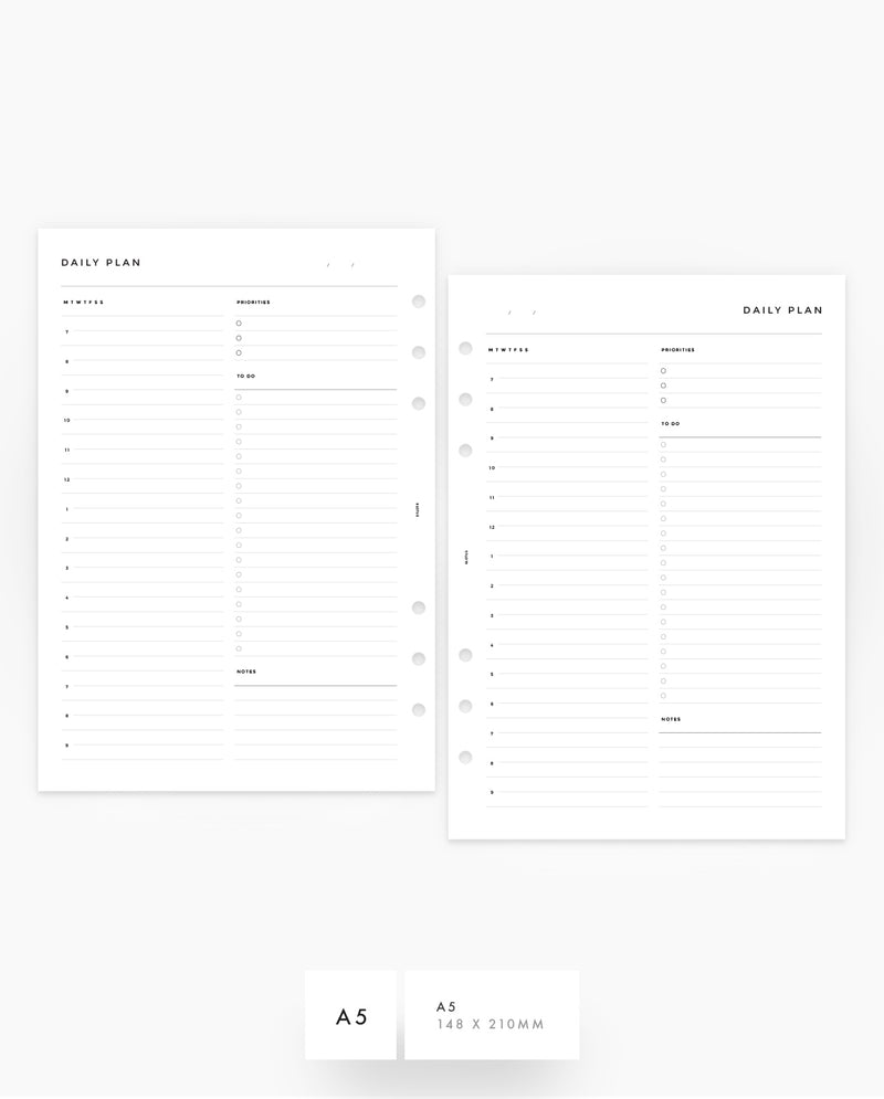 Minimal Daily Half Hour Planner Inserts - 8Lotus