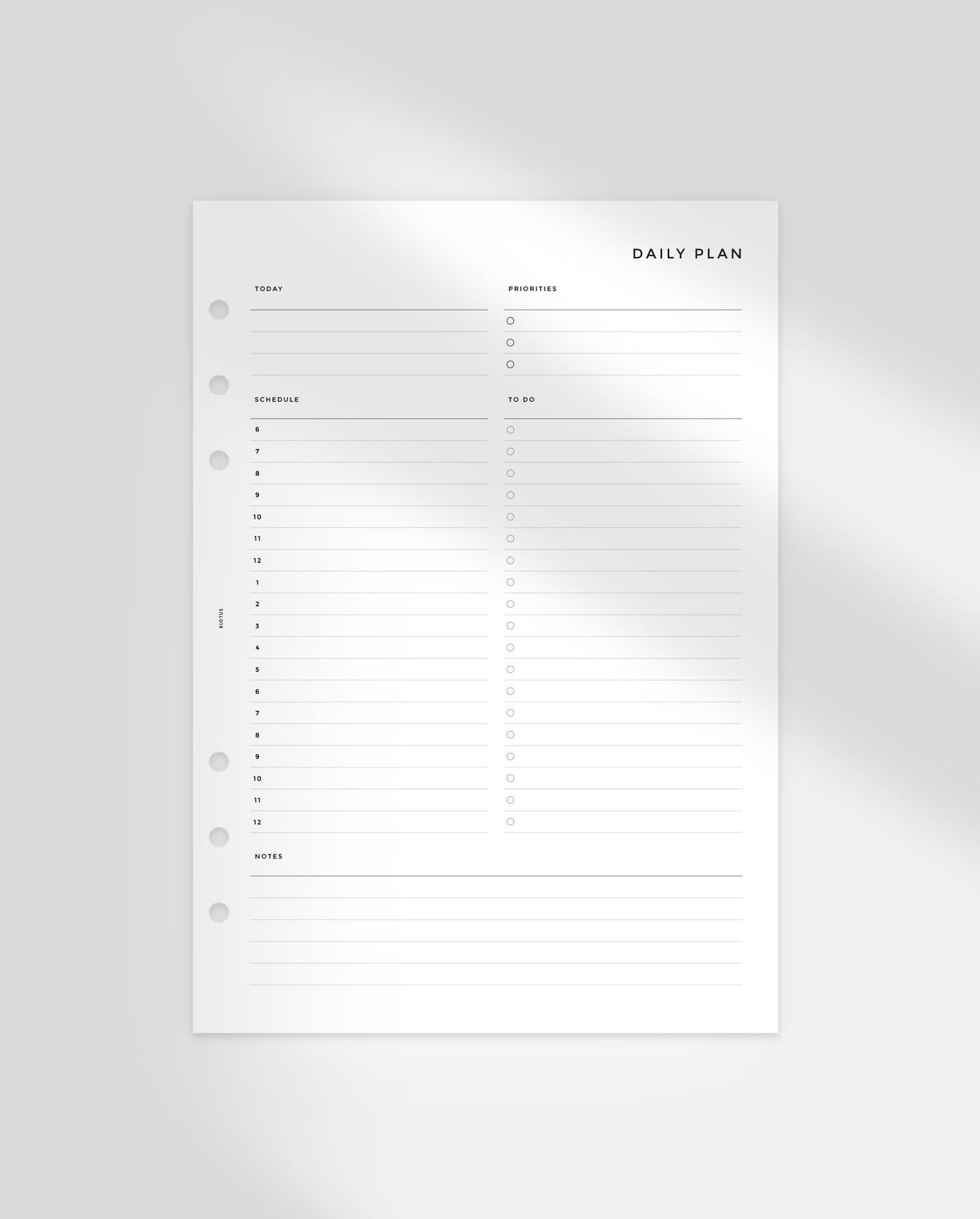 Printable Daily Hourly Planner Insert - 8Lotus