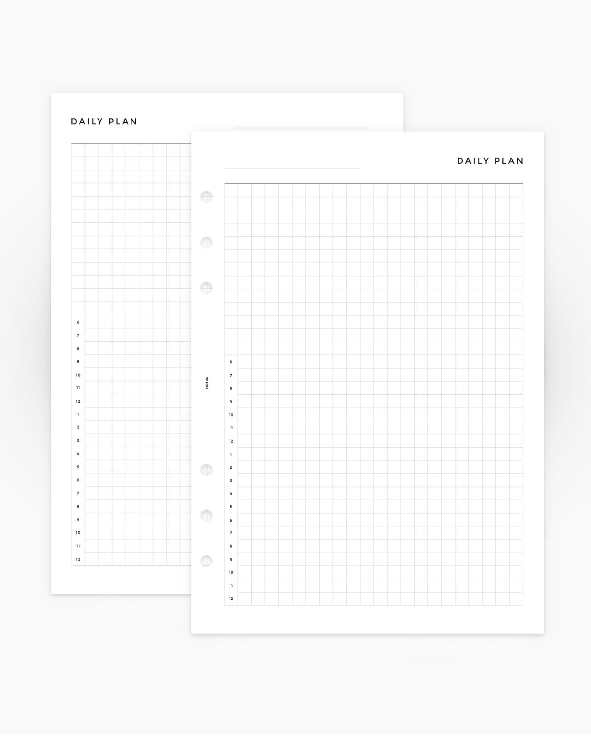 Daily Hourly Grid Planner Inserts - 8Lotus