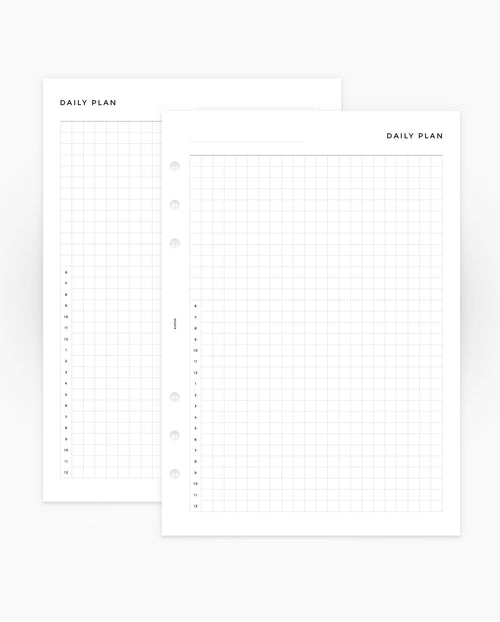 Daily Hourly Grid Planner Inserts - 8Lotus