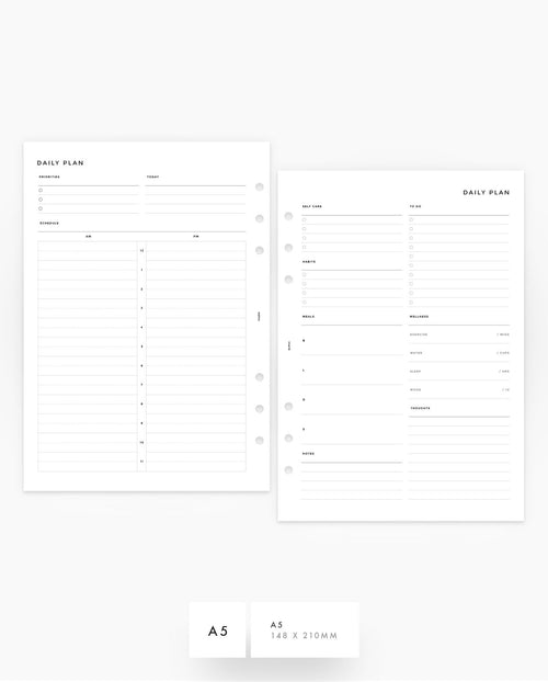Daily Plan & Journal Printable Planner Inserts - 8Lotus