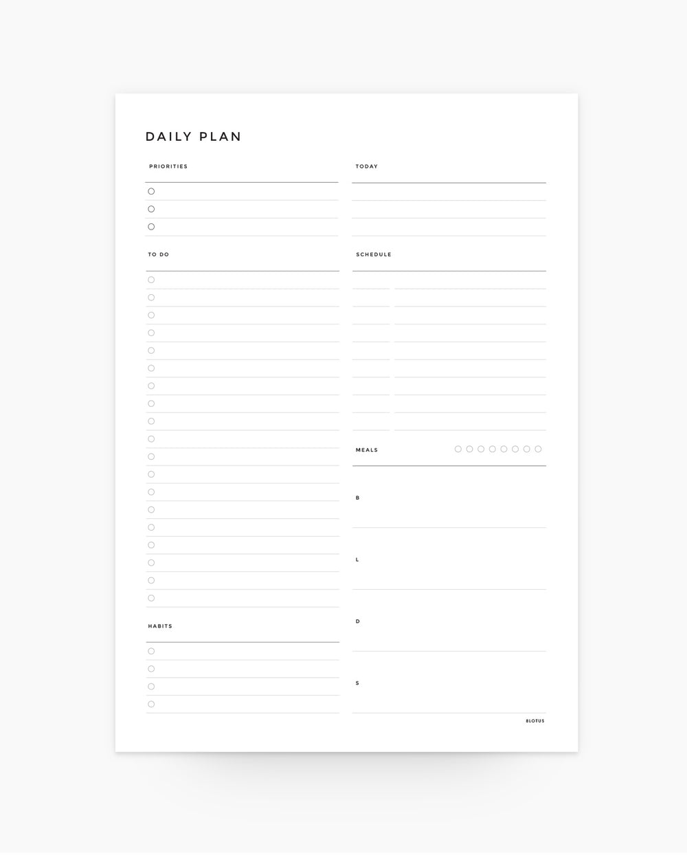 Daily Planner Meals & Habits Notepad - 8LOTUS