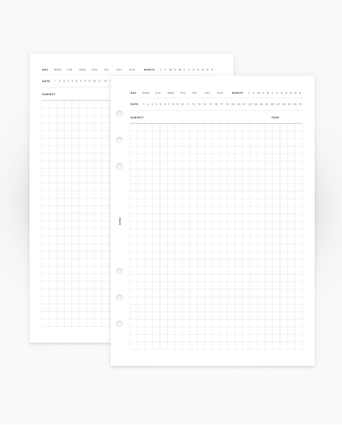 Dated Grid Notes Planner Inserts - 8Lotus