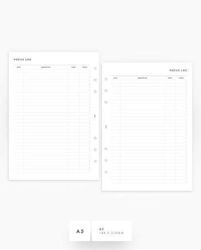 MN190 - Focus Tracker Planner Inserts (Special Order)