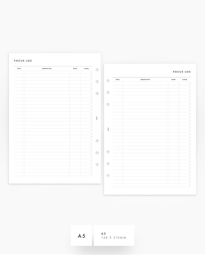 MN190 - Focus Tracker Planner Inserts (Special Order)