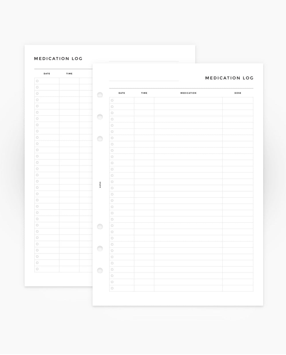 Medication Log Planner Inserts - 8Lotus