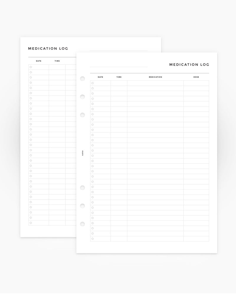 Medication Log Planner Inserts - 8Lotus