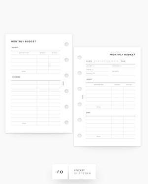 Monthly Budget Planner Inserts - 8Lotus