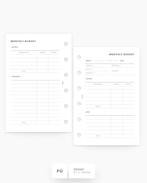 Monthly Budget Planner Inserts - 8Lotus