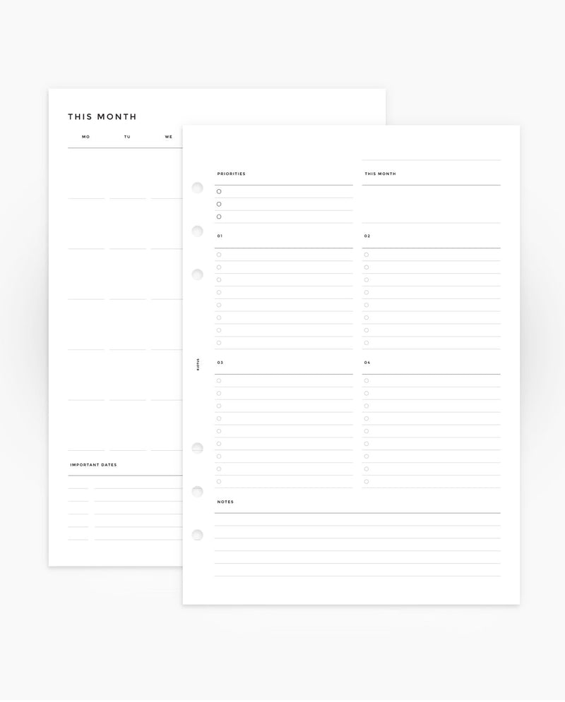 Monthly Planner Custom Lists - PDF