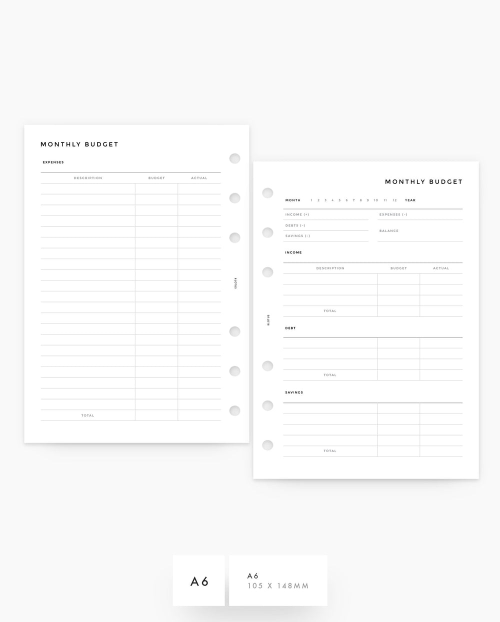 Monthly Budget Planner Inserts - 8Lotus