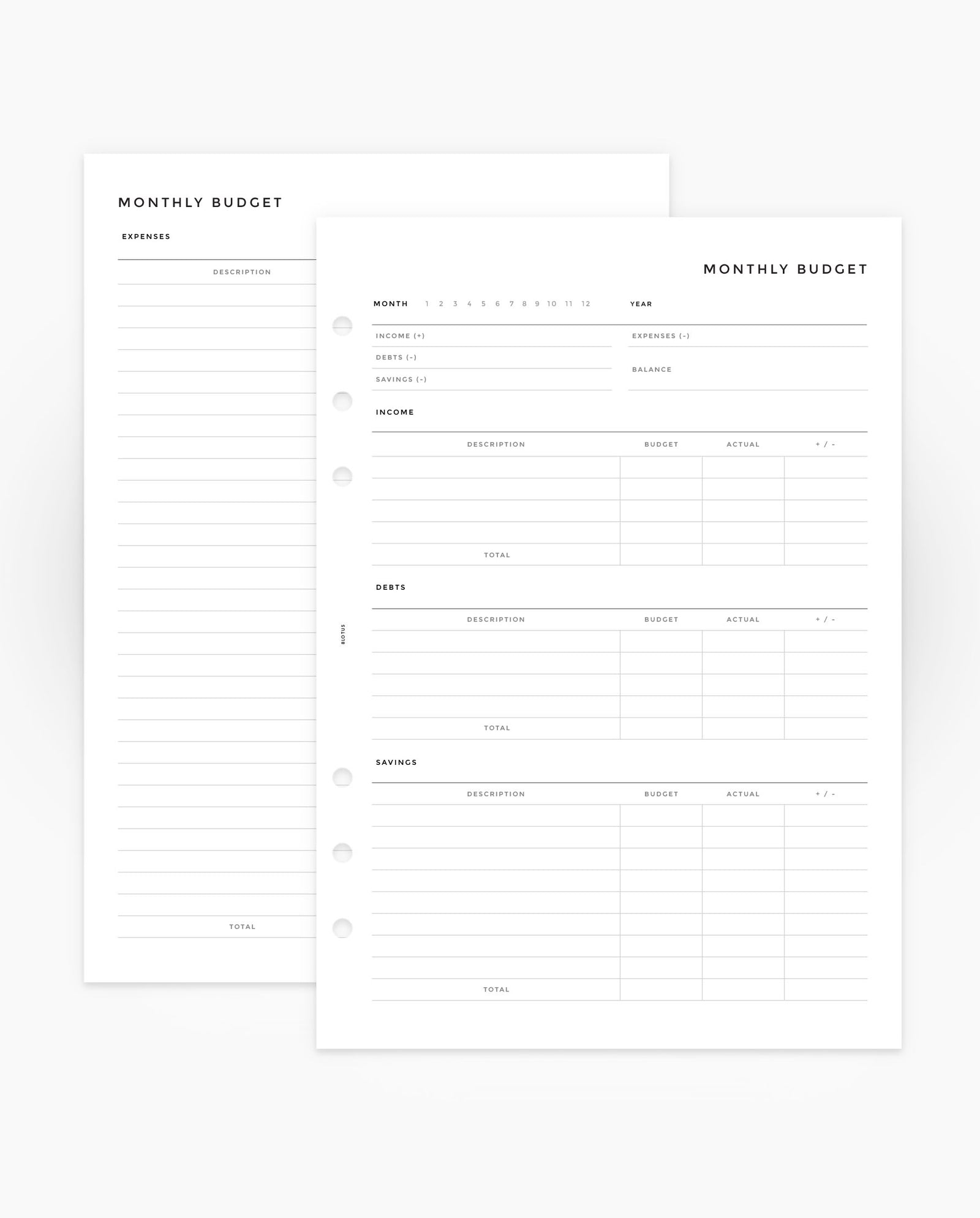 Monthly Budget Planner Inserts - 8Lotus