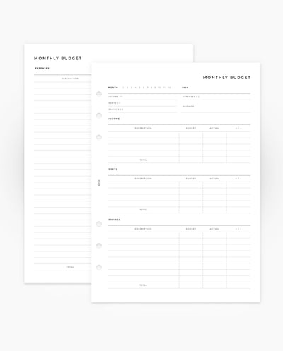 Monthly Budget Planner Inserts - 8Lotus