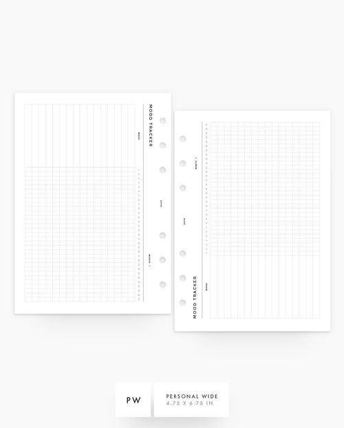 Mood Tracker Planner Inserts - Printable PDF