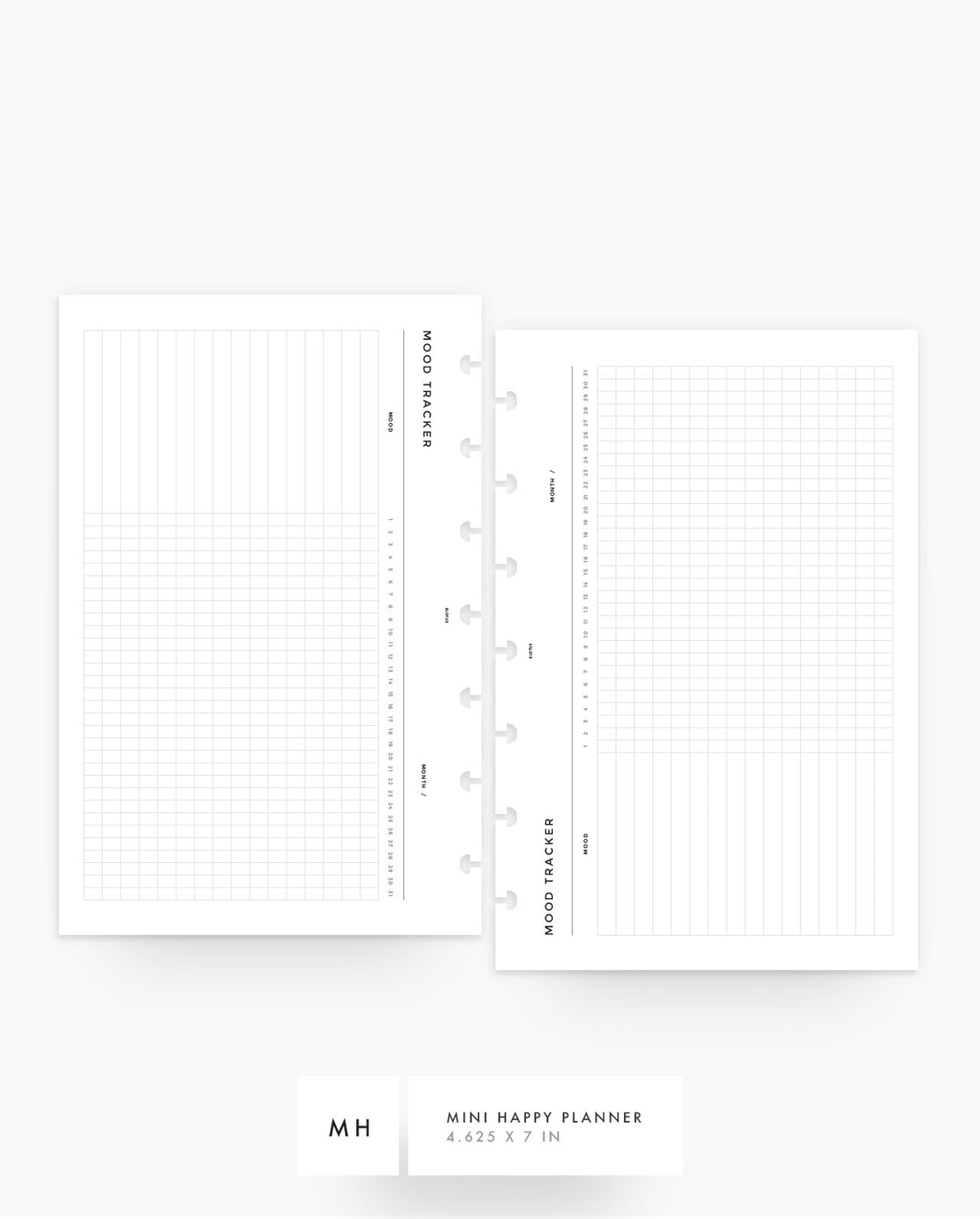 Mood Tracker Planner Inserts - Printable PDF