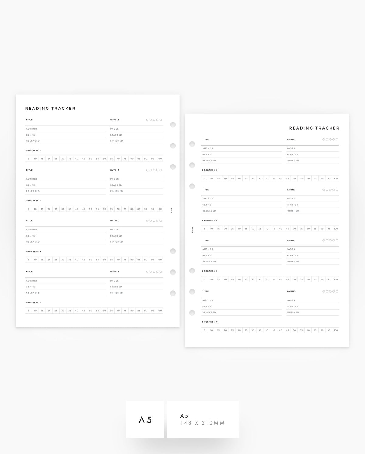 Reading Tracker Planner Inserts - 8Lotus