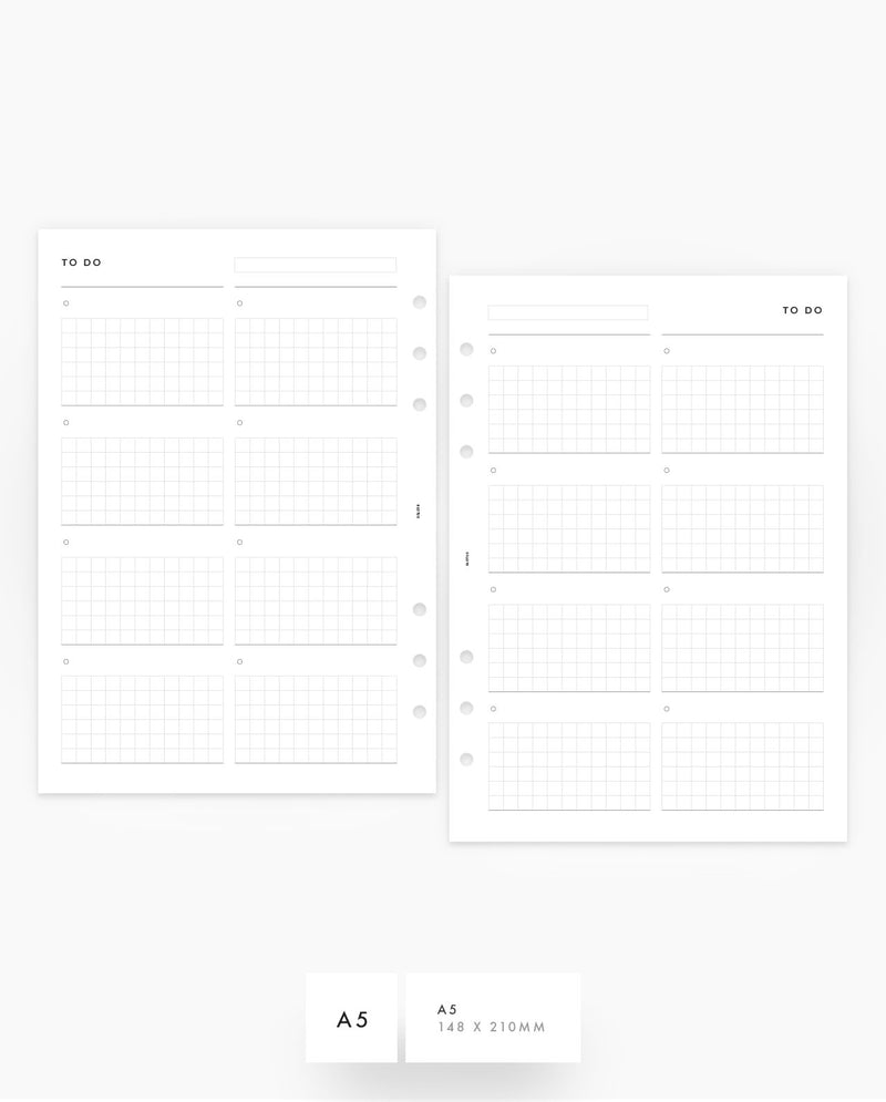 To Do Grid List Planner Inserts - 8Lotus