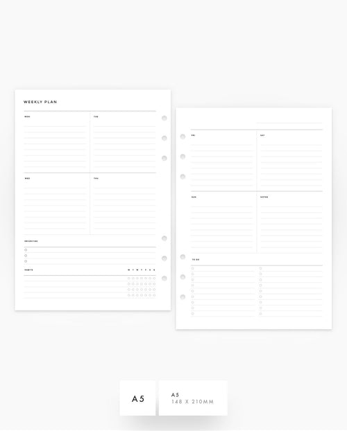 Weekly Plan Sections Detailed Planner Inserts - 8Lotus