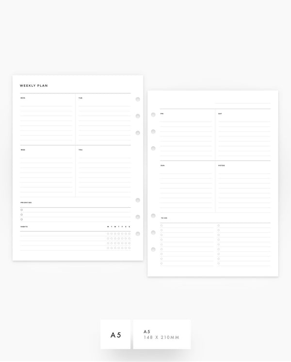 Weekly Plan Sections Detailed Planner Inserts - 8Lotus