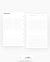 Weekly Vertical Lined Printable Planner Insert - 8Lotus