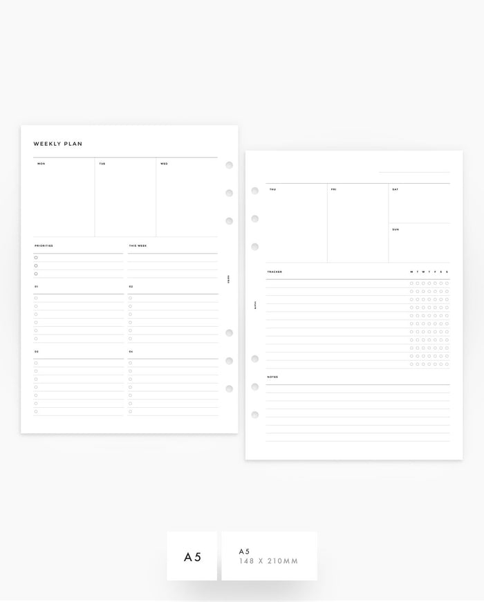 Weekly Vertical Custom Lists & Tracker Planner Inserts - 8Lotus
