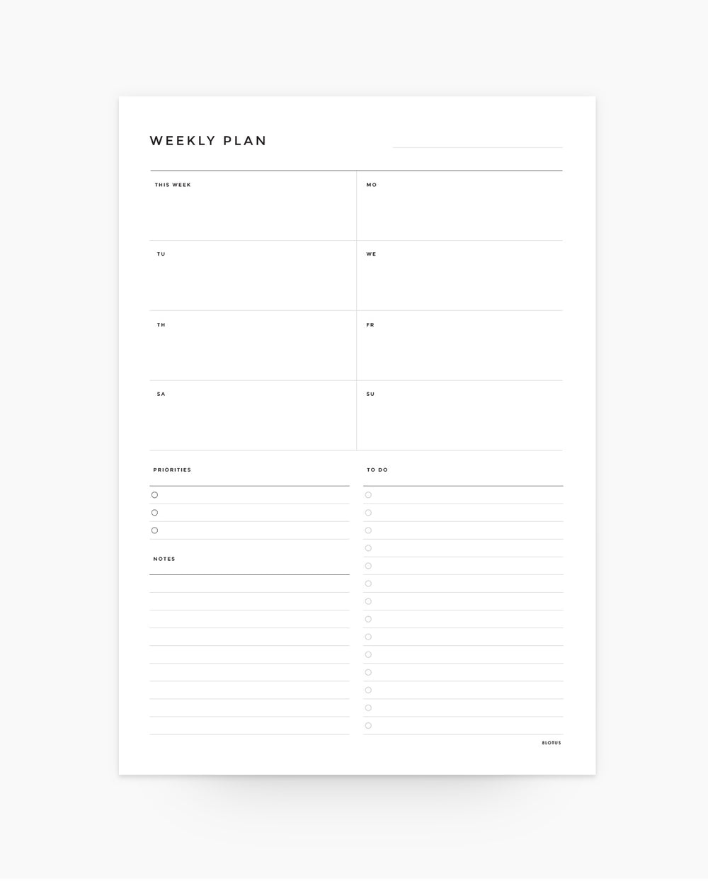 Weekly Planner Overview Notepad - 8LOTUS