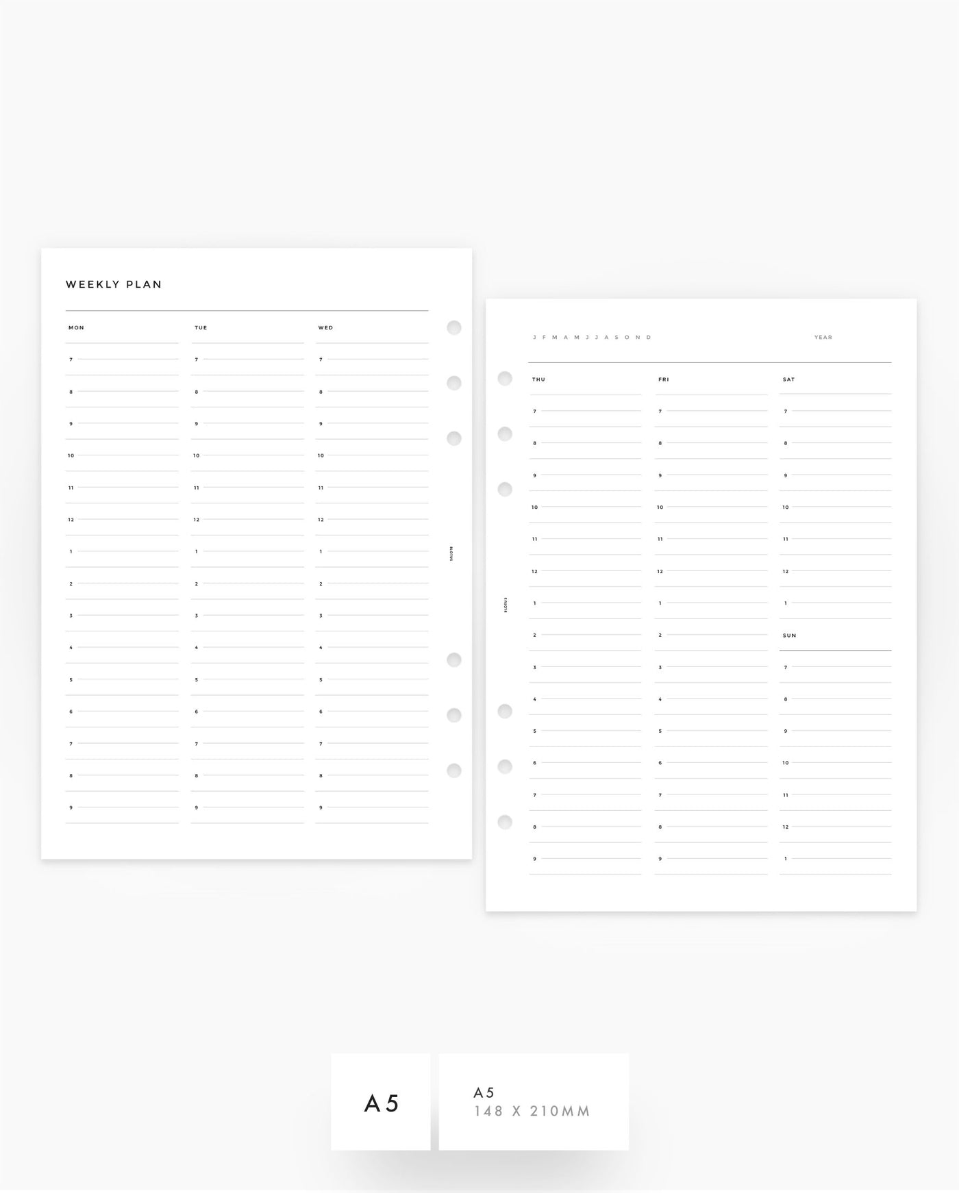 Dual Weekly Planner Inserts - PDF