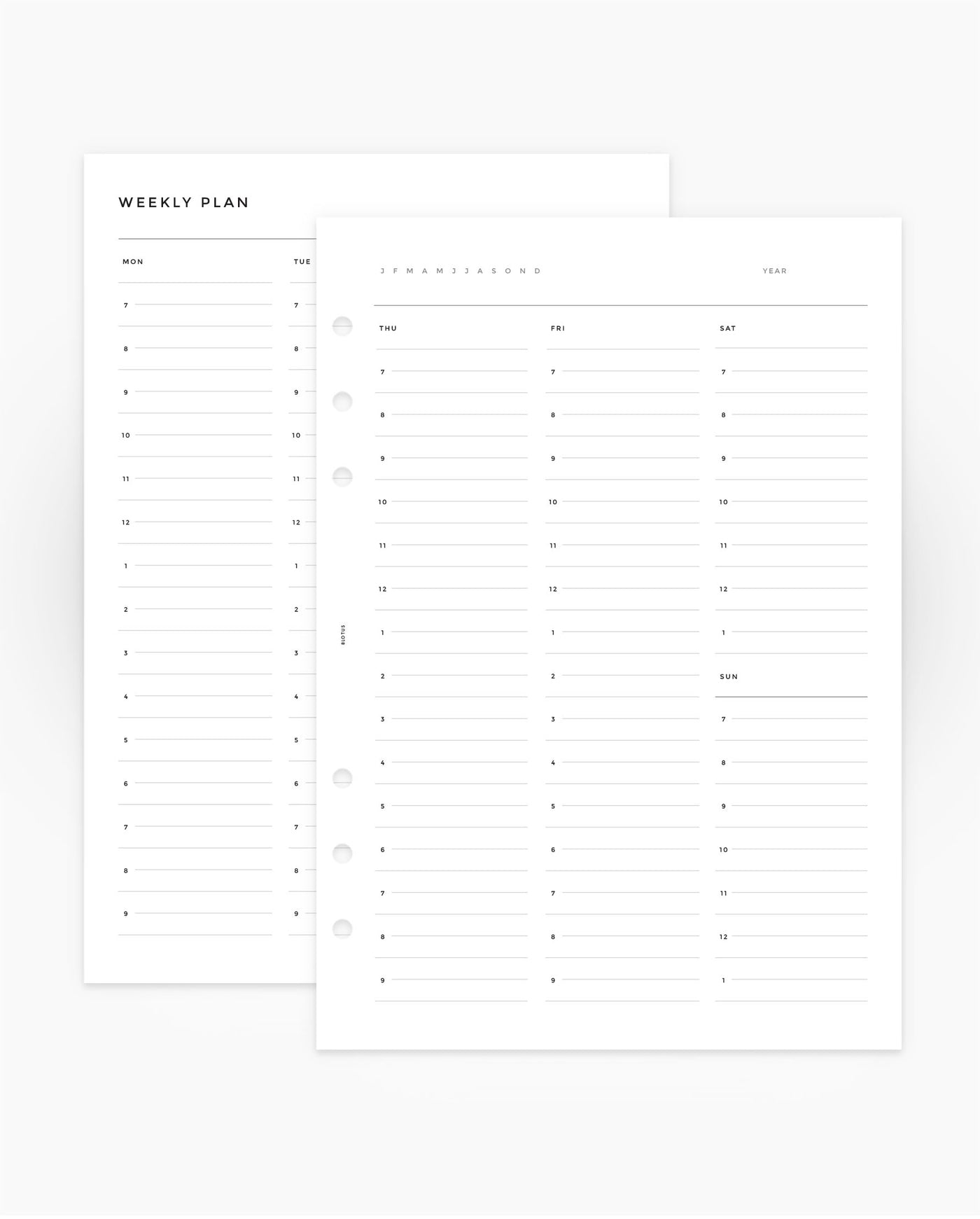 Dual Weekly Planner Inserts - PDF