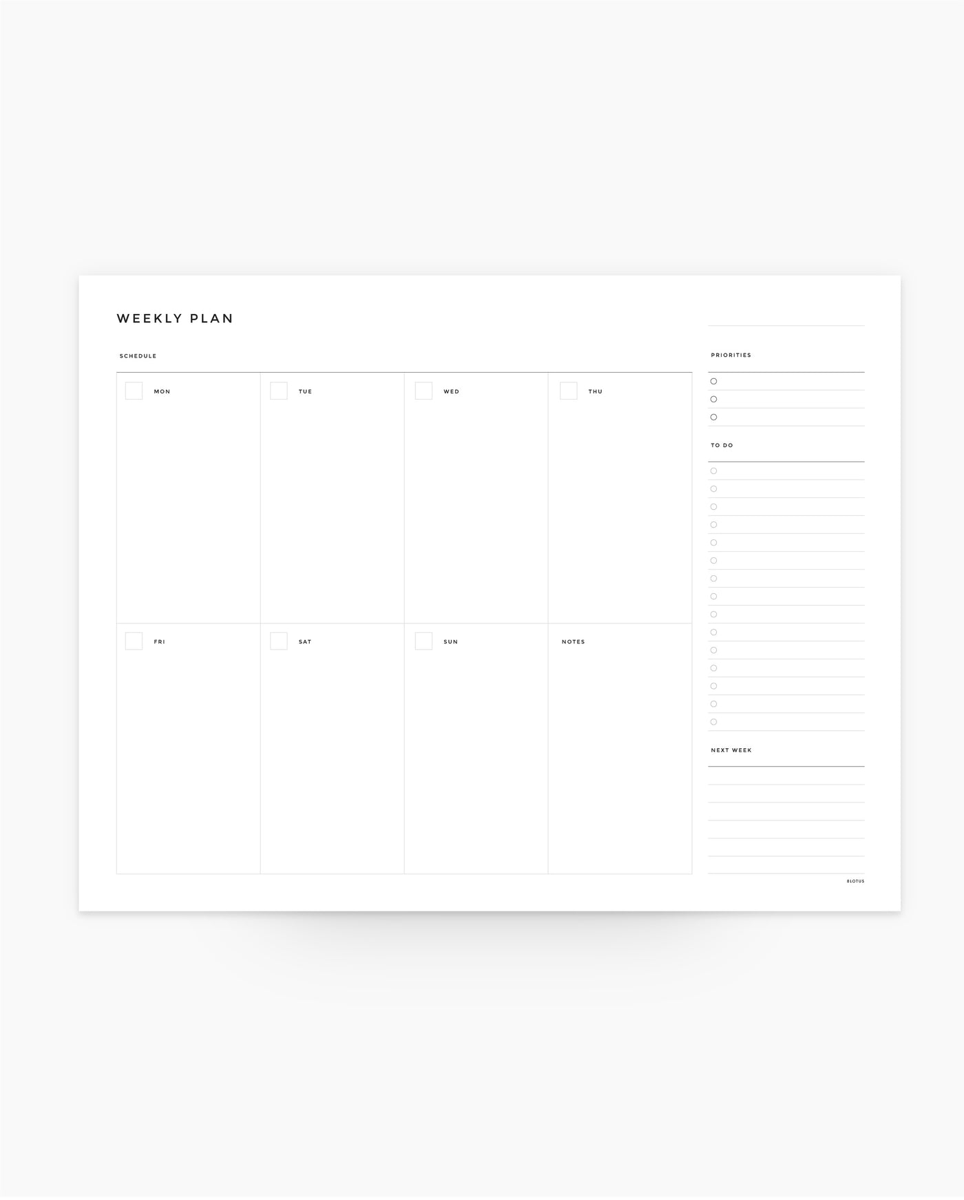 Weekly Planner Vertical Box Desk Pad - 8LOTUS