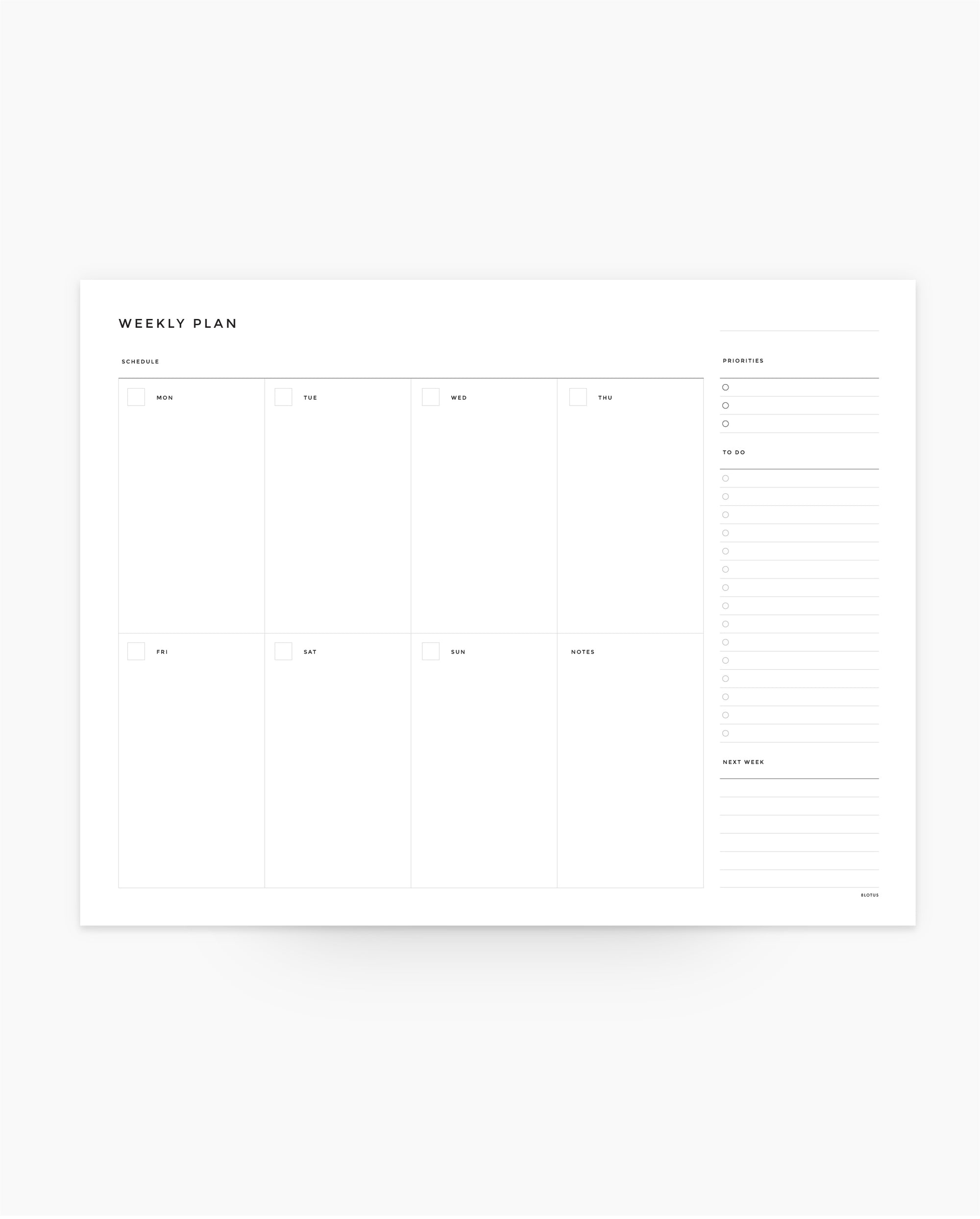 Weekly Planner Vertical Box Desk Pad - 8LOTUS