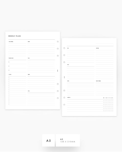 Weekly Sectional - Lined Planner Inserts - 8Lotus