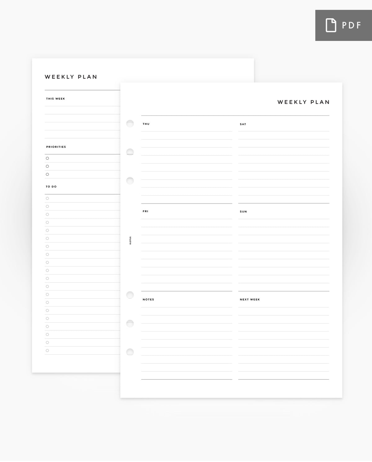 MN166 - Weekly Vertical Box - Lined - PDF