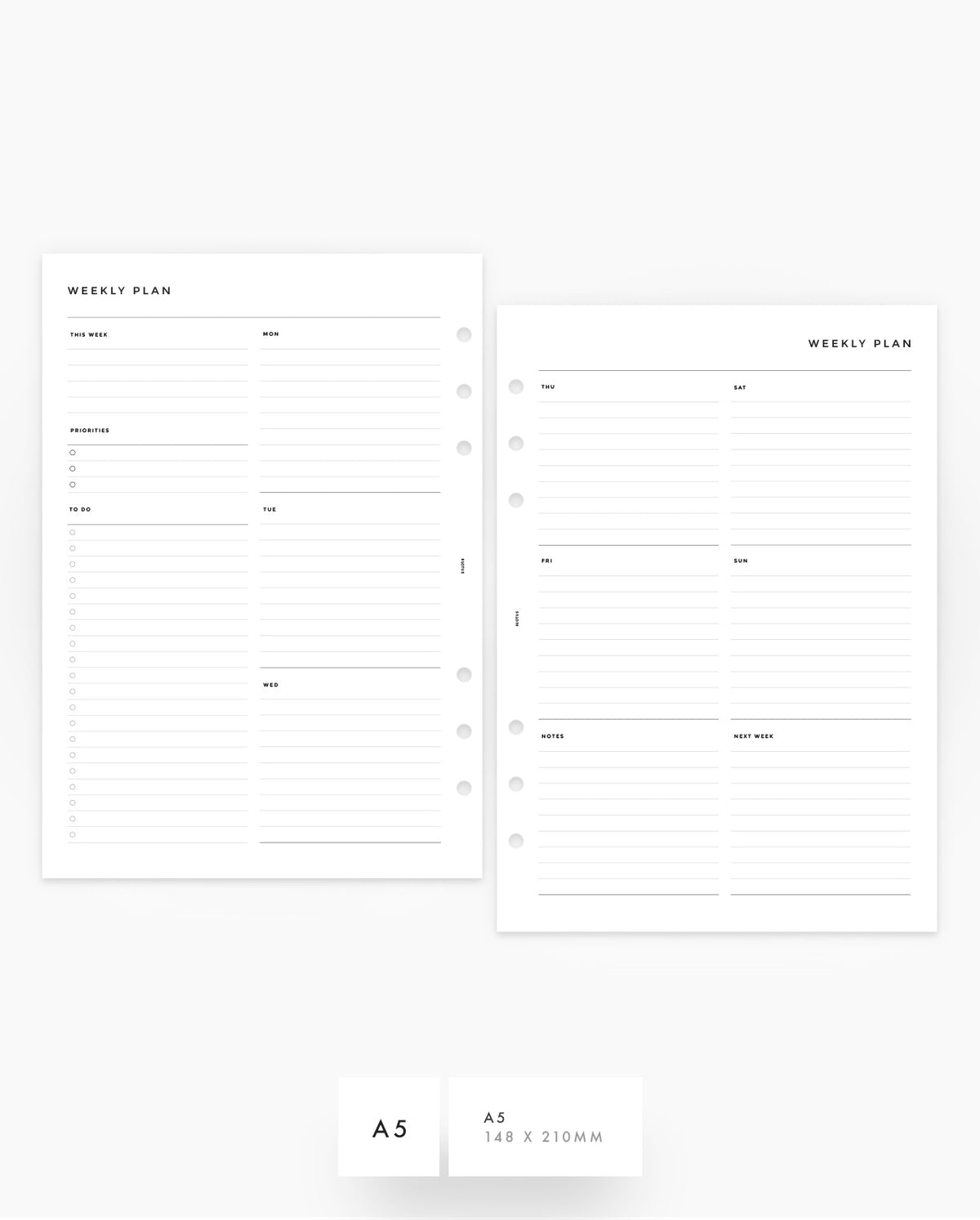 MN166 - WEEKLY VERTICAL BOX - Lined (Special Order)