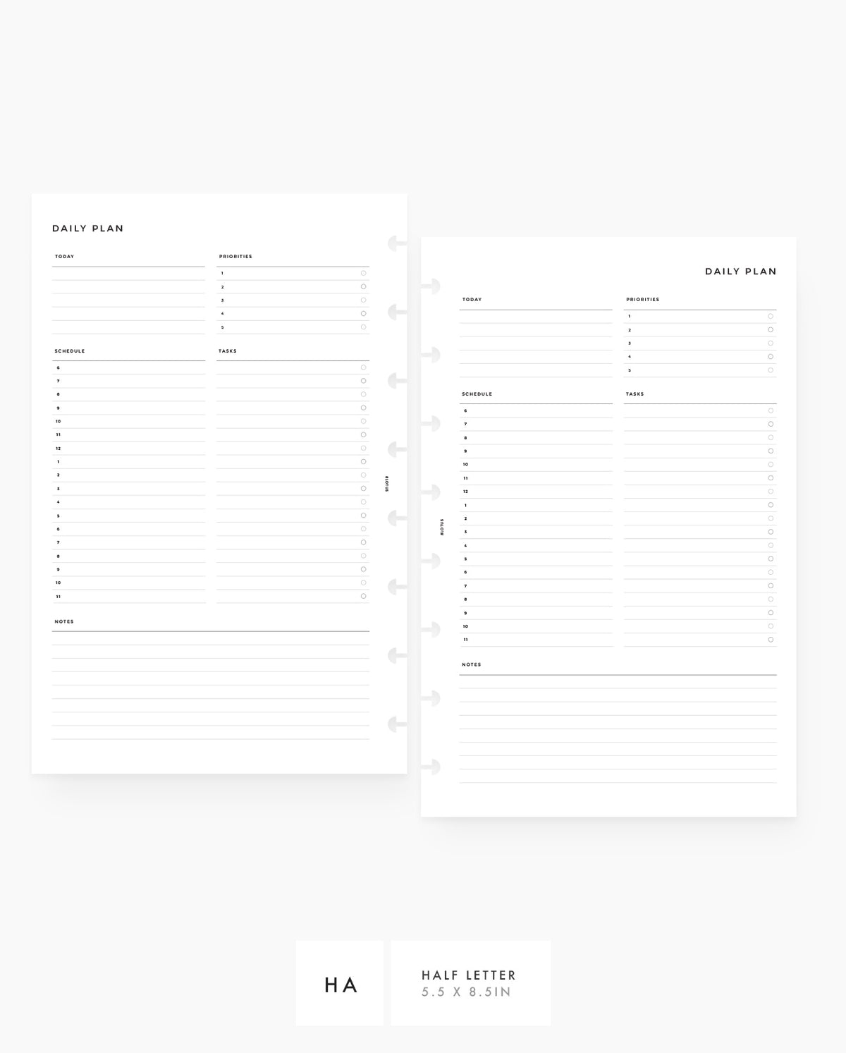 Printable Daily Hourly Planner Insert - 8Lotus