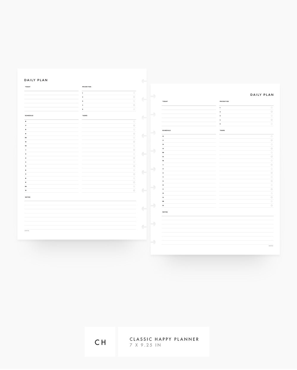 Printable Daily Hourly Planner Insert - 8Lotus