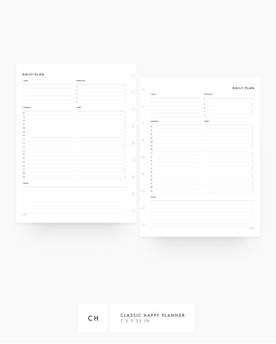 Printable Daily Hourly Planner Insert - 8Lotus