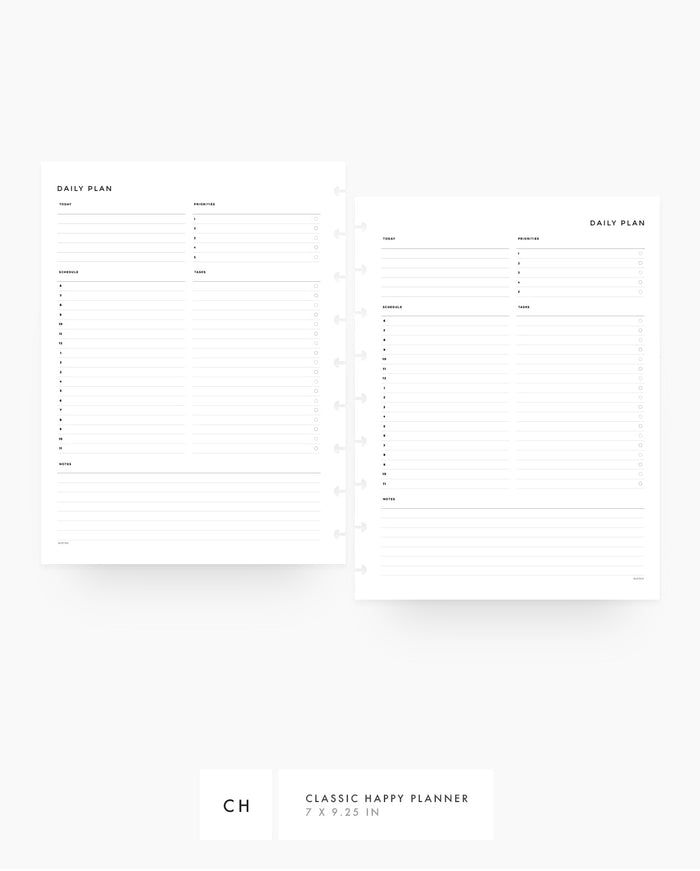 Printable Daily Hourly Planner Insert - 8Lotus