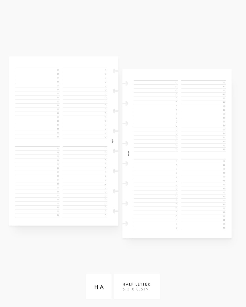 Printable Master List Planner Insert - 8Lotus