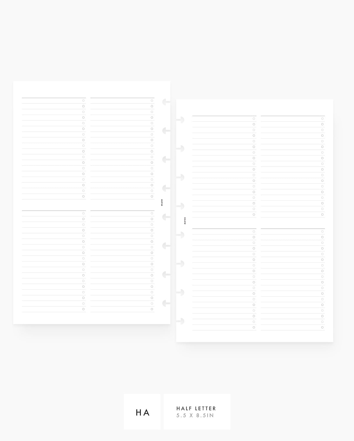 Printable Master List Planner Insert - 8Lotus