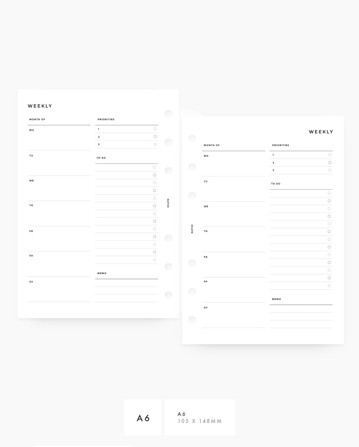Printable Weekly Overview Planner Insert - 8Lotus