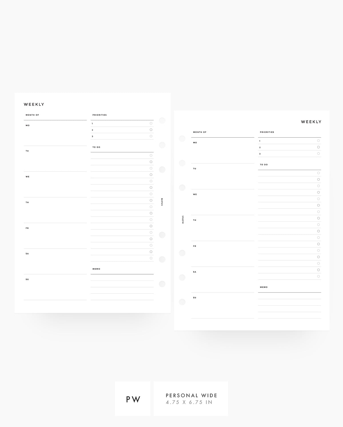 Printable Weekly Overview Planner Insert - 8Lotus