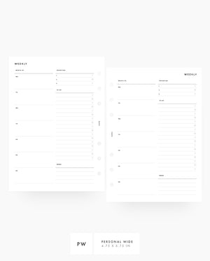 Printable Weekly Overview Planner Insert - 8Lotus