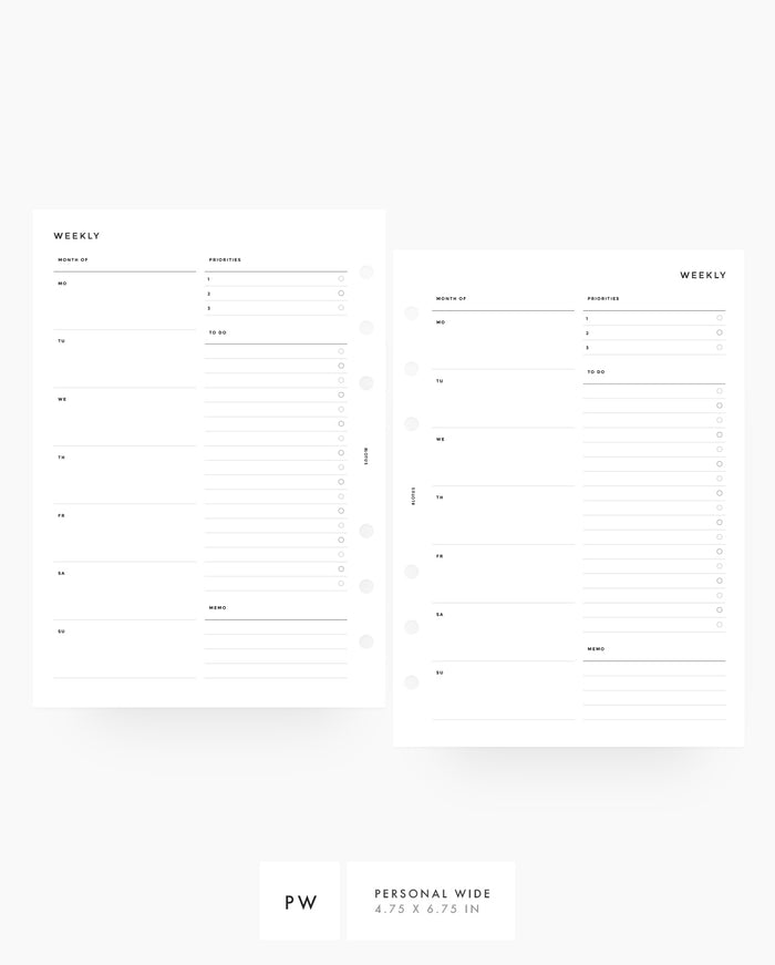 Printable Weekly Overview Planner Insert - 8Lotus