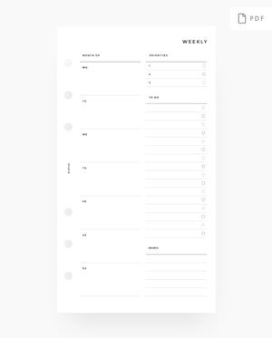 Printable Weekly Overview Planner Insert - 8Lotus